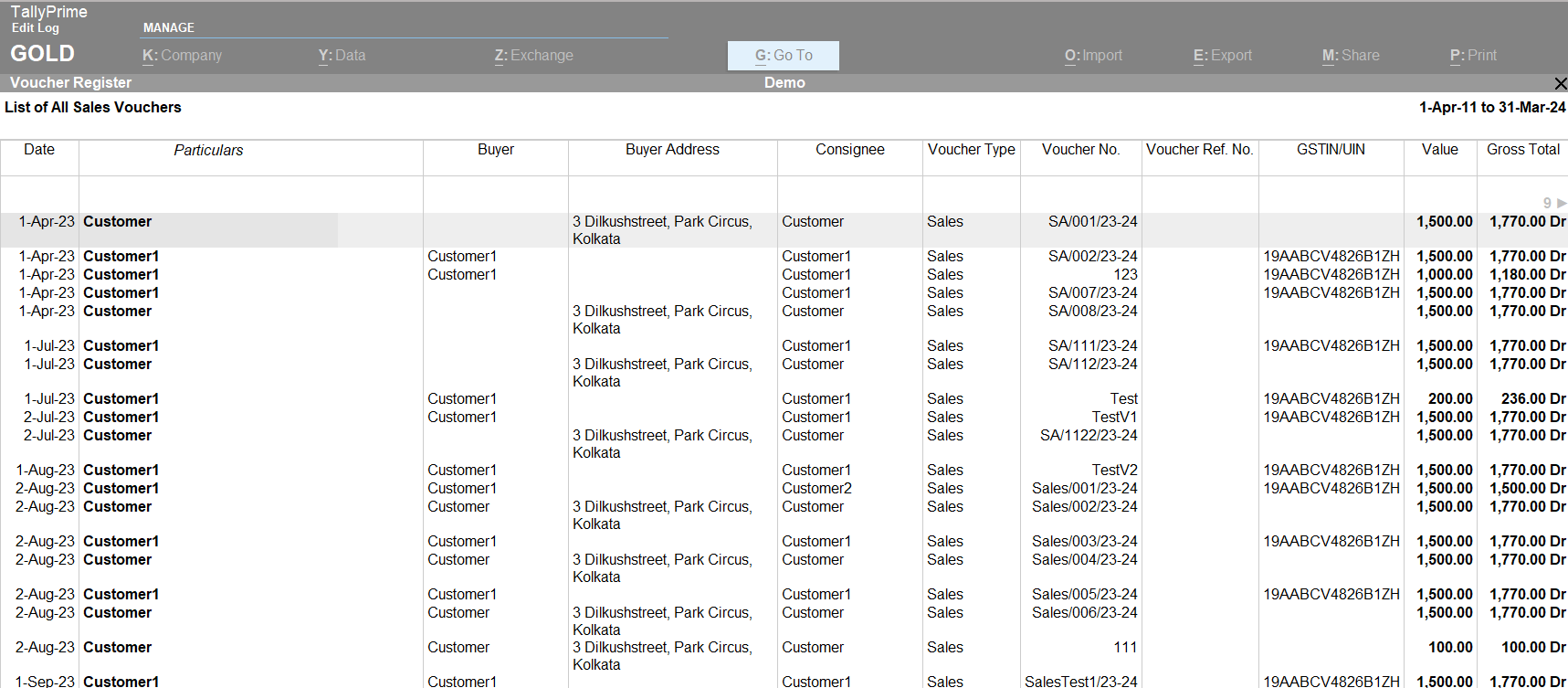 How to Work with the Sales Register in TallyPrime and Tally.ERP 9 ...