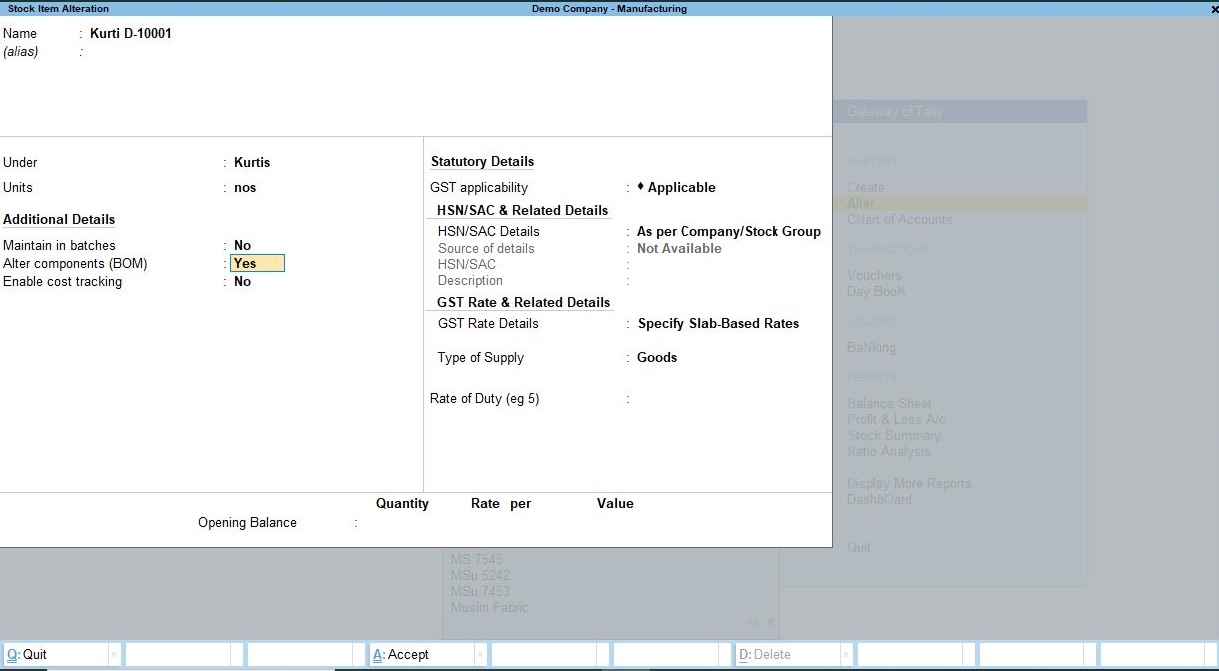Inventory Management Features in Tally